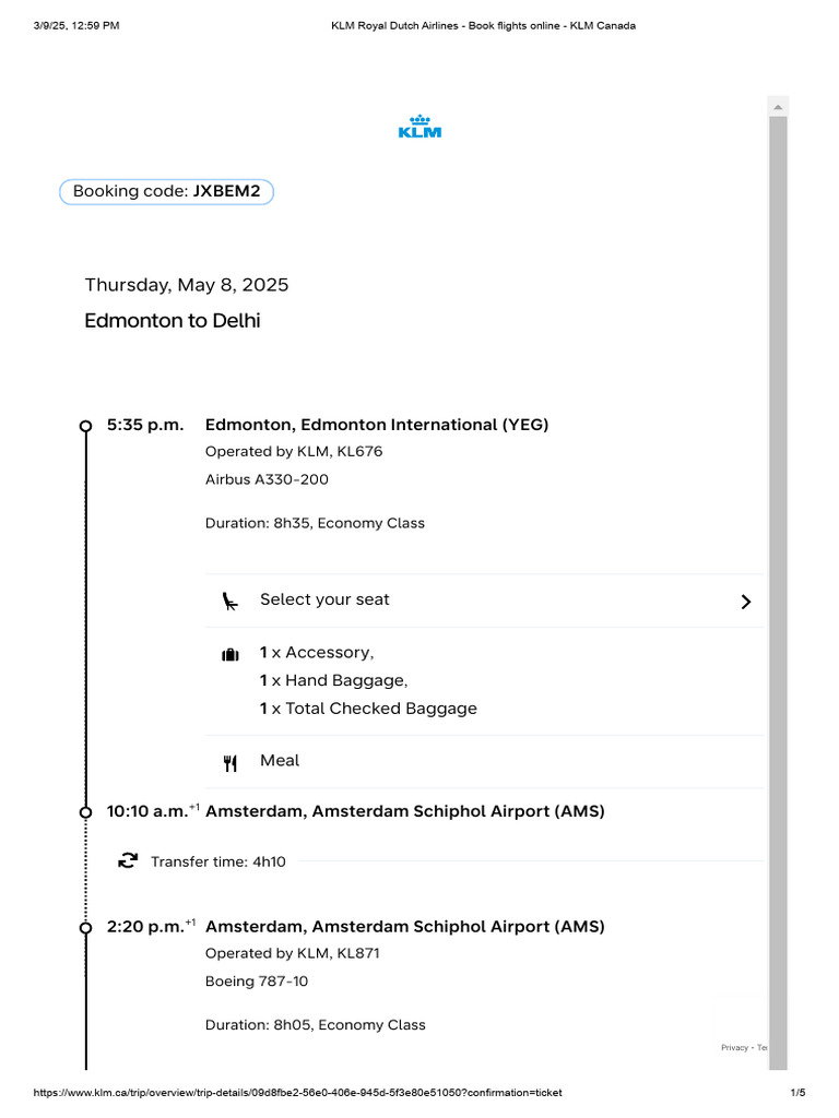 KLM Royal Dutch Airlines - Book Flights Online - KLM Canada | PDF ...