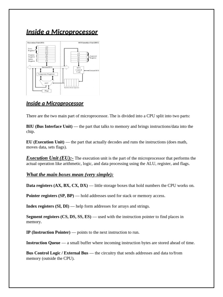 Inside A Microprocessor in The Slide Pic | PDF | Central Processing Unit | Pointer (Computer ...