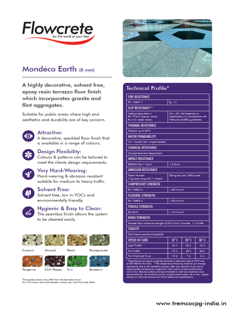 Tremco CPG - System Data Sheet - Mondéco Earth | PDF | Flooring | Materials