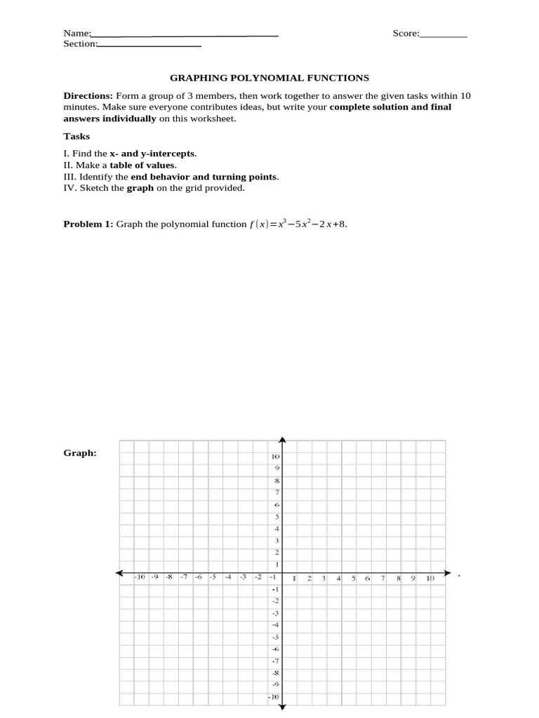 Graphing Polynomial Functions Pdf