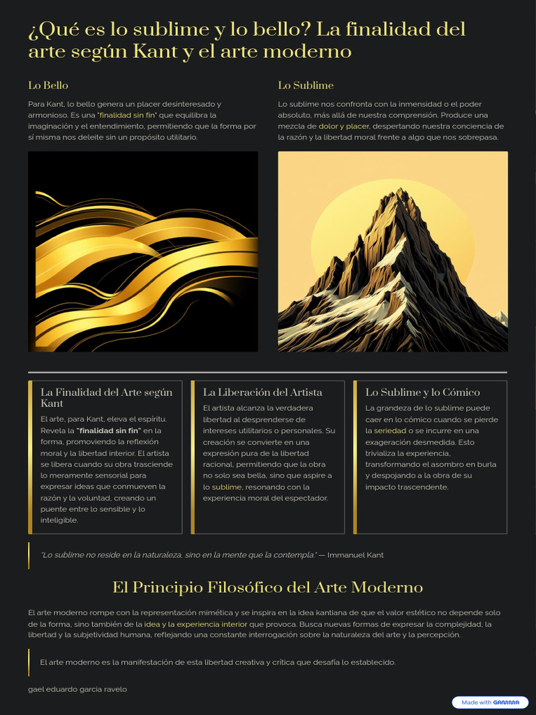 Que Es Lo Sublime y Lo Bello La Finalidad Del Arte Segun Kant y El Arte ...