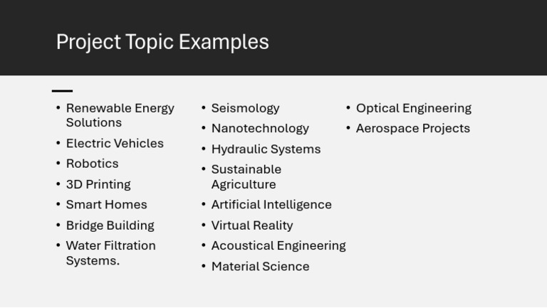 Project Topic Examples-1 | PDF