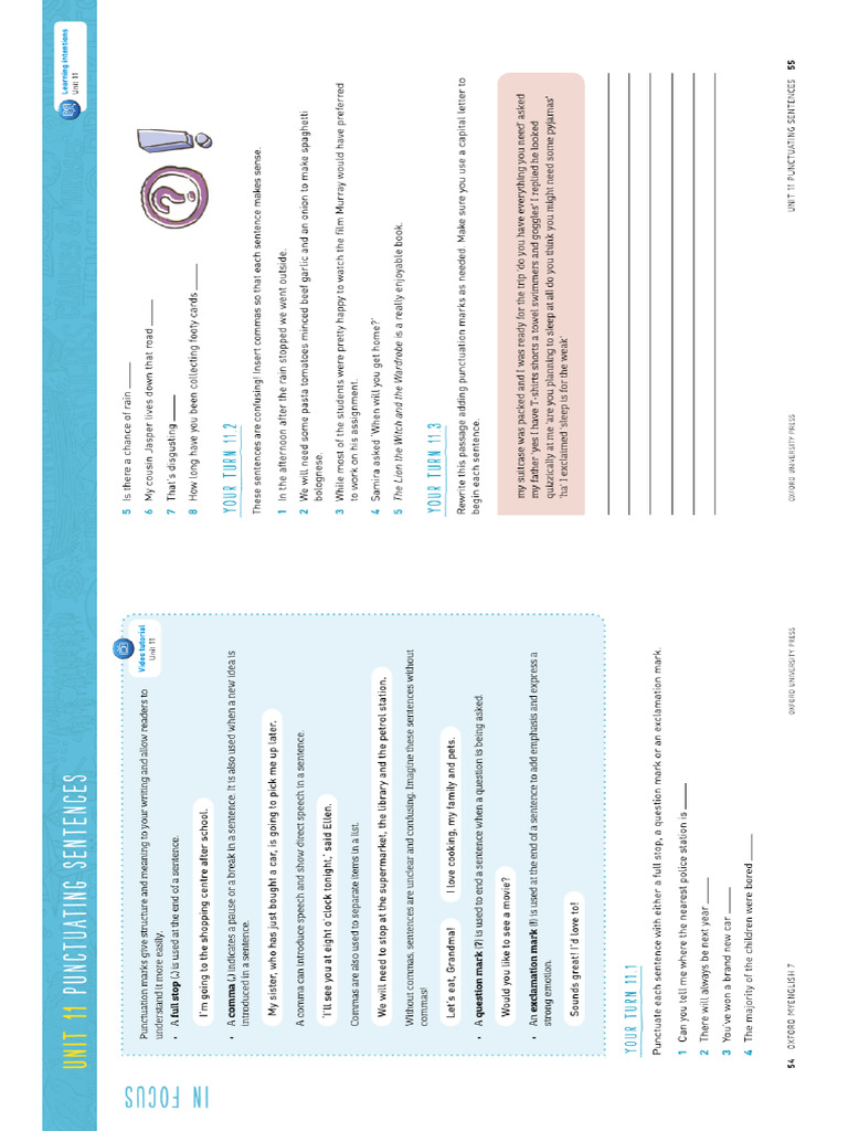 OME7 - Unit 11 Punctuating Sentences | PDF