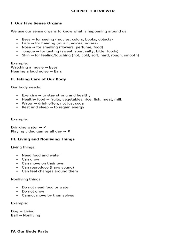Grade 1 Reviewer - Second Prelim | PDF