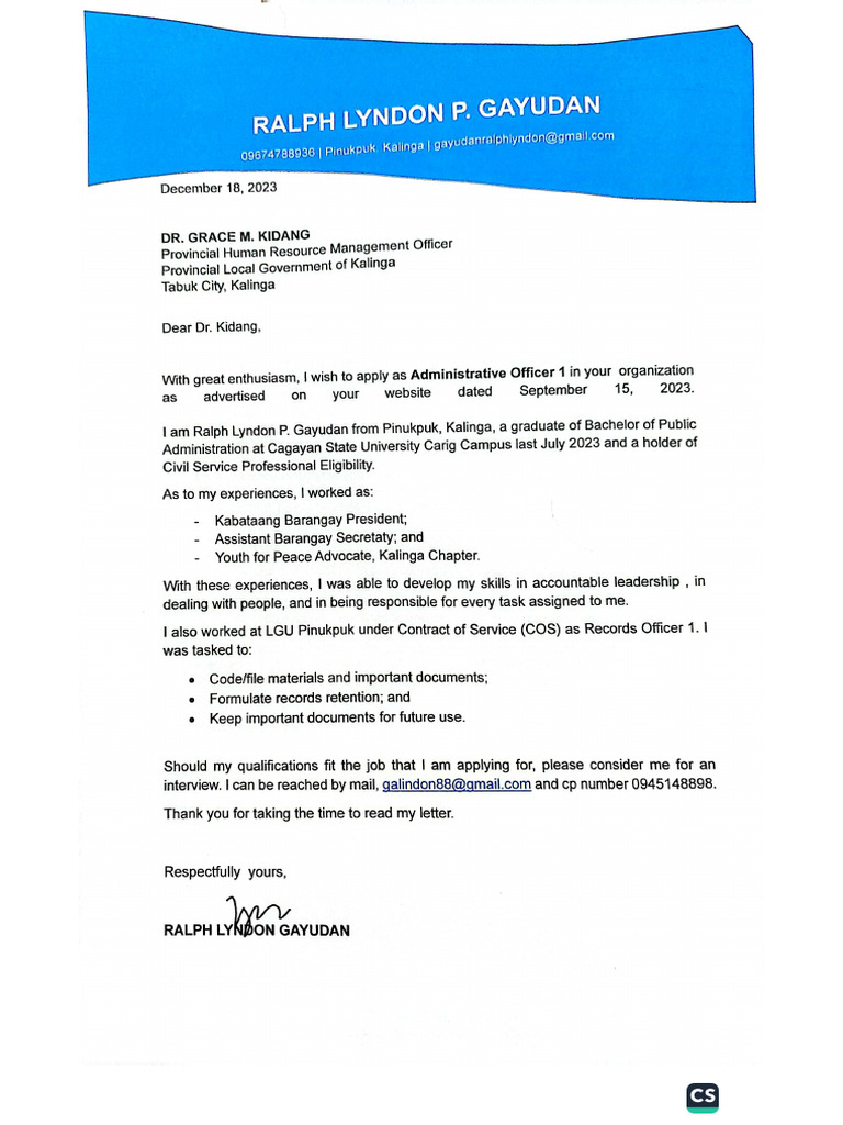 Sample Cover Letters | PDF