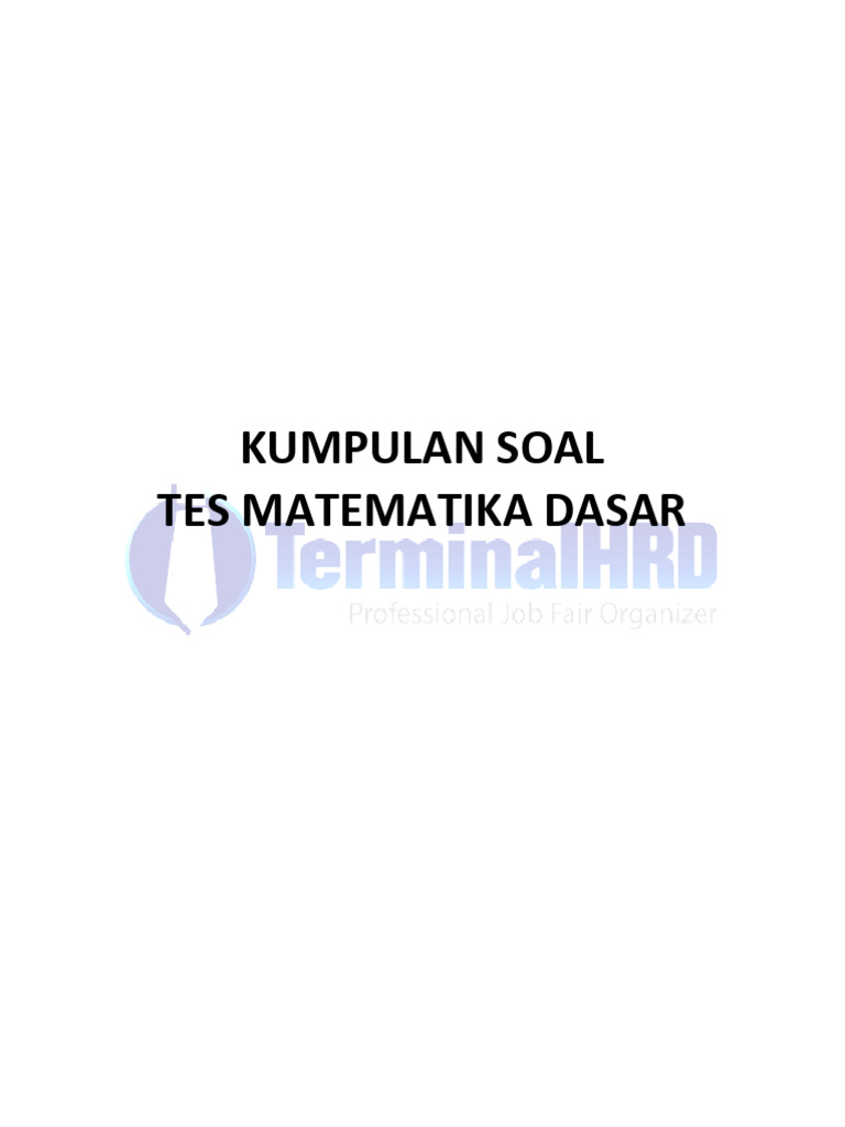 Tes MTK Dasar 20 Soal 20 Menit | PDF