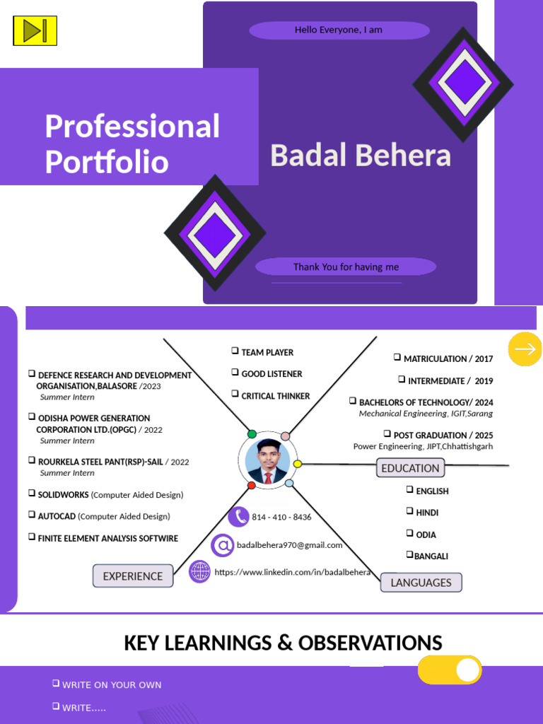 Badal Behera Self Introductin | PDF