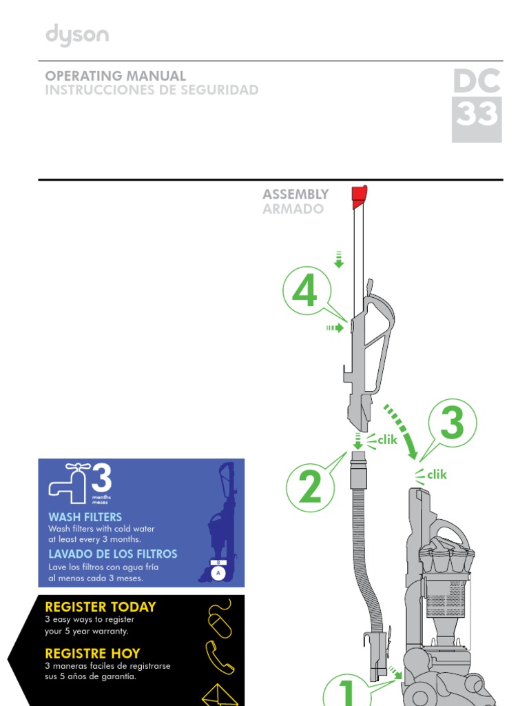 Dyson Dc33 Manual | PDF | Ac Power Plugs And Sockets | Vacuum Cleaner