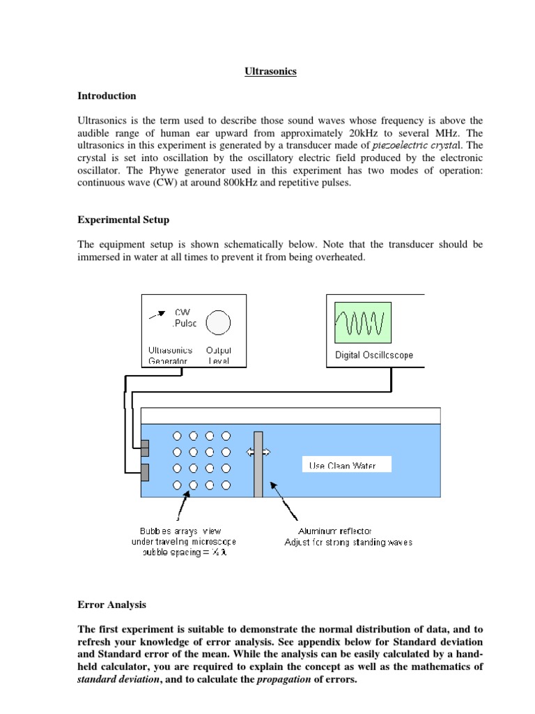 Standard Deviation, and To Calculate The Propagation of Errors ...