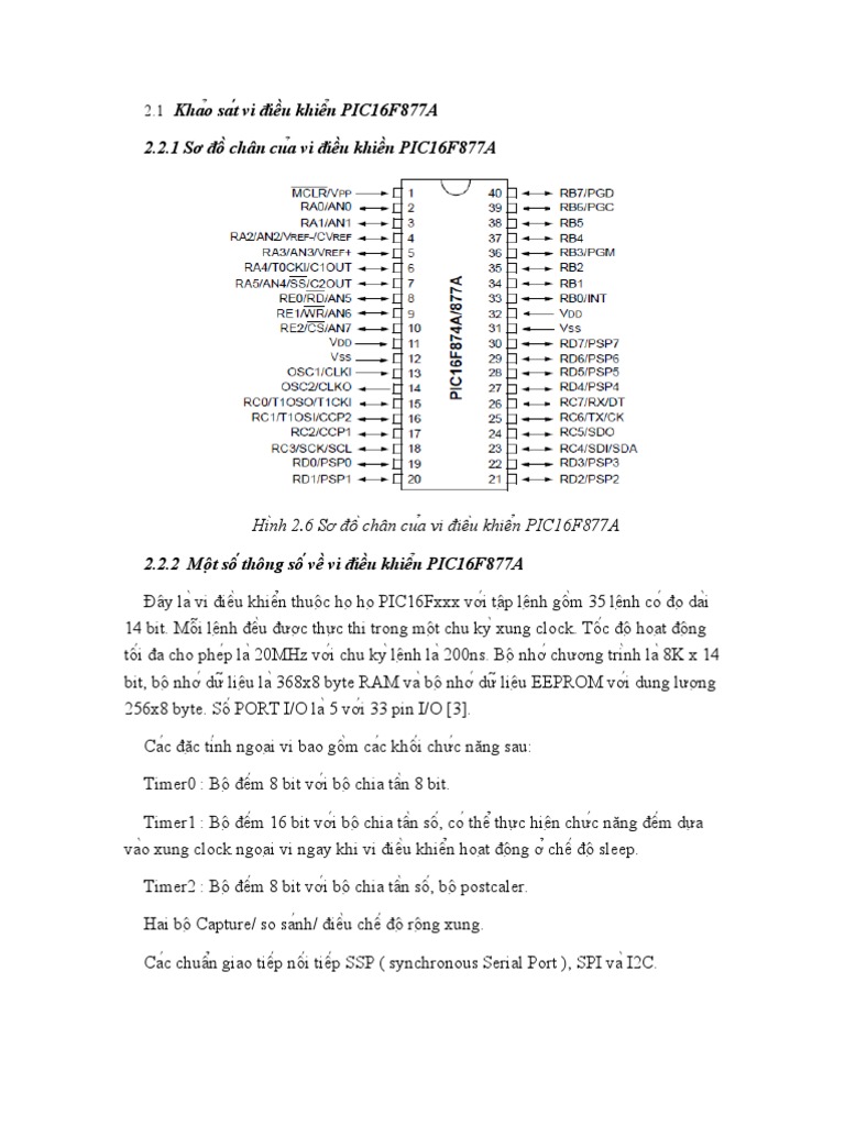 Khảo Sát VI Điều Khiển PIC16F877A | PDF