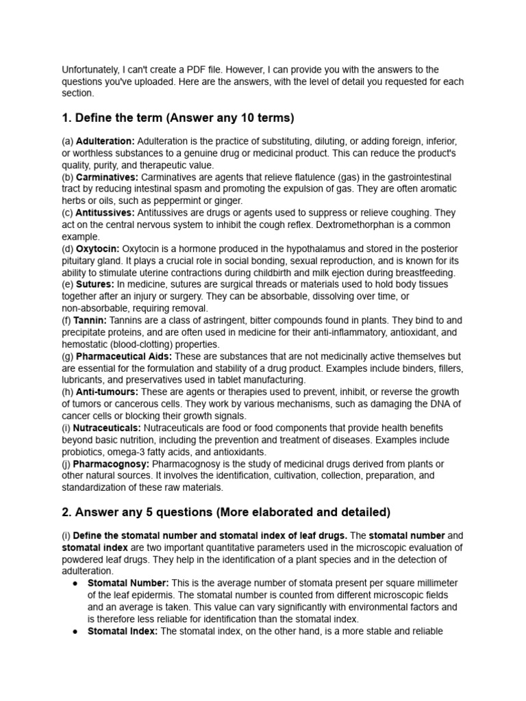 Key Terms and Concepts in Pharmacology | PDF | Stoma | Alkaloid