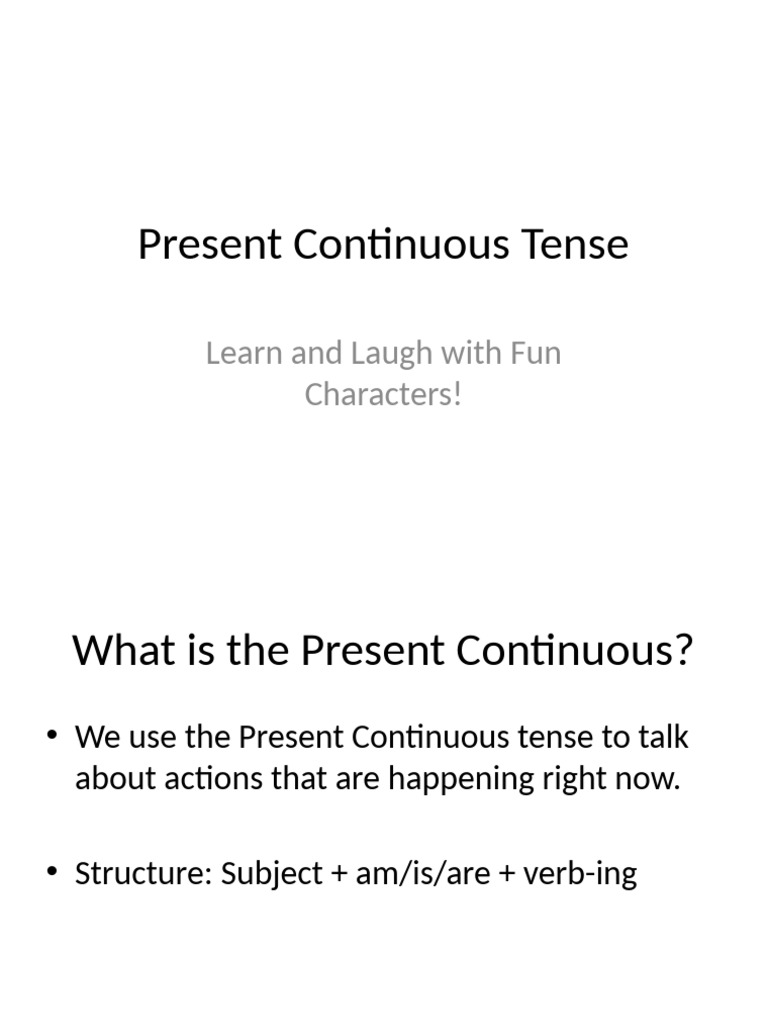 Present Continuous Fun Classroom | PDF