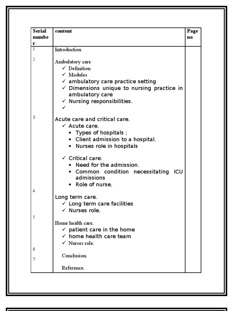 Ambulatory Care | PDF | Nursing Home Care | Nursing