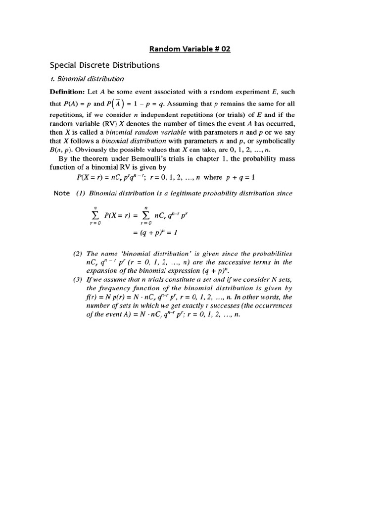 Random Variable 02 | PDF