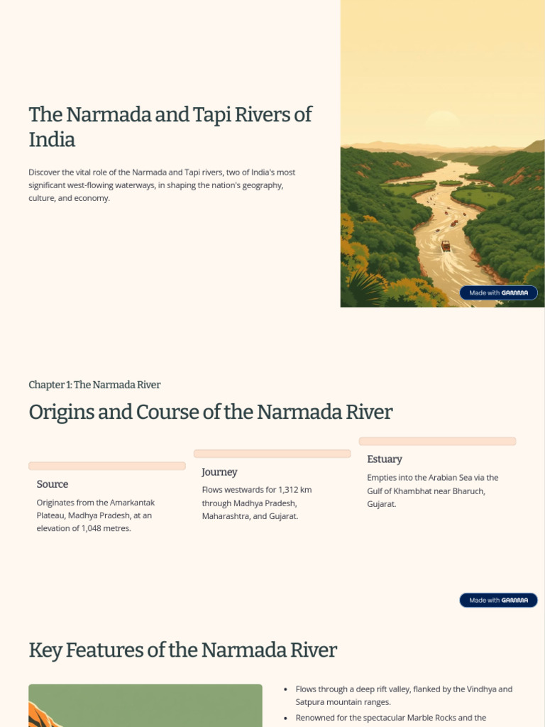 Narmada and Tapi Rivers: Lifelines of India | PDF | Earth Sciences ...