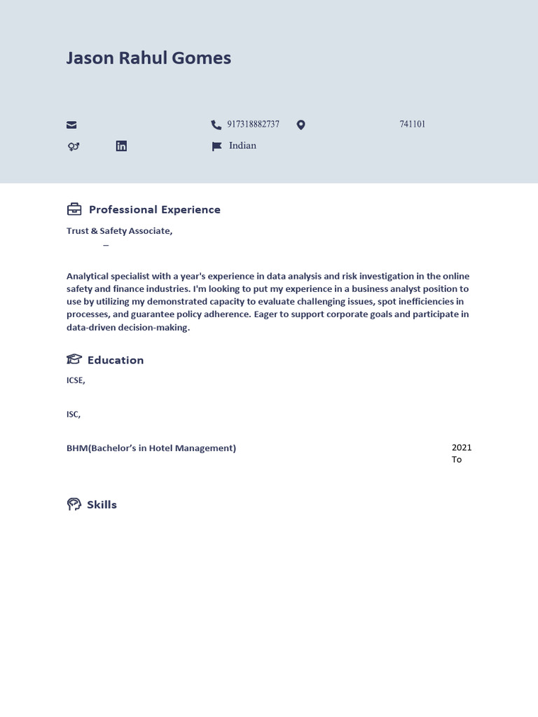 Jason Rahul Gomes Resume | PDF