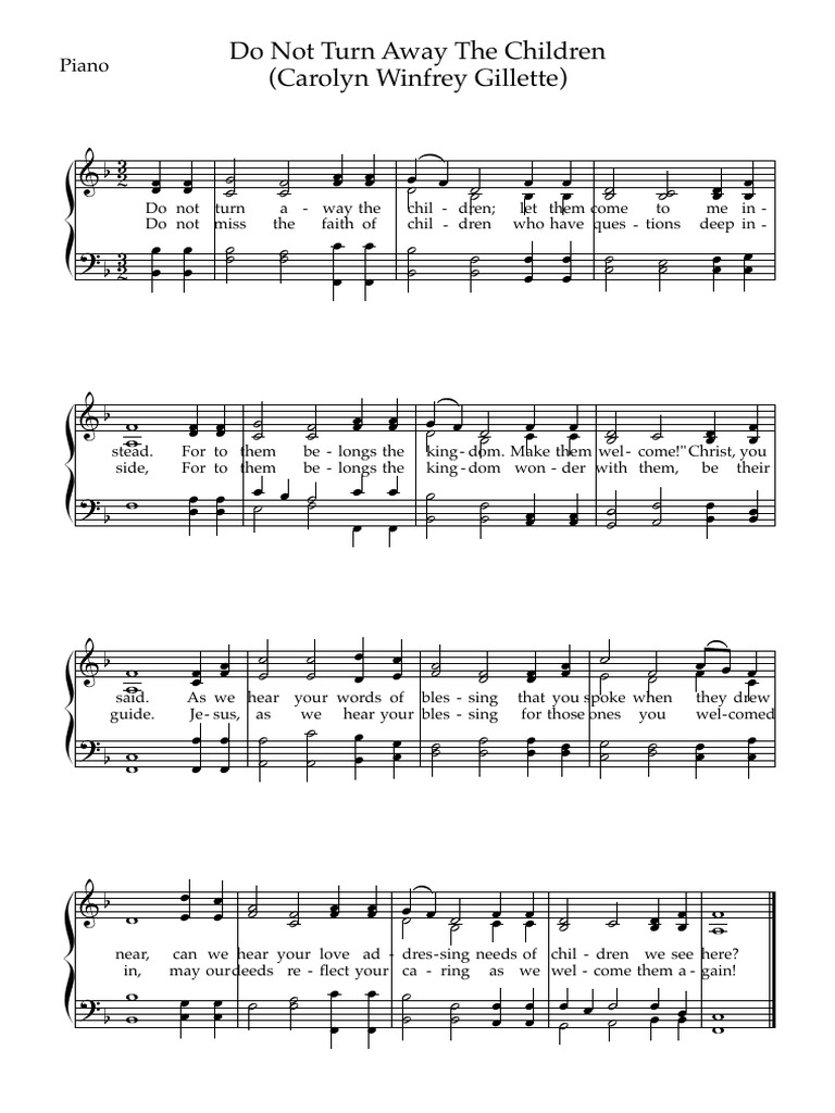 Do Not Turn Away The Children (CWG) - Piano | PDF