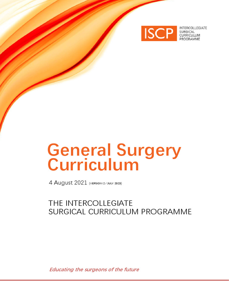 General Surgery Curriculum August 2021 Version 2 July 2023 | PDF ...