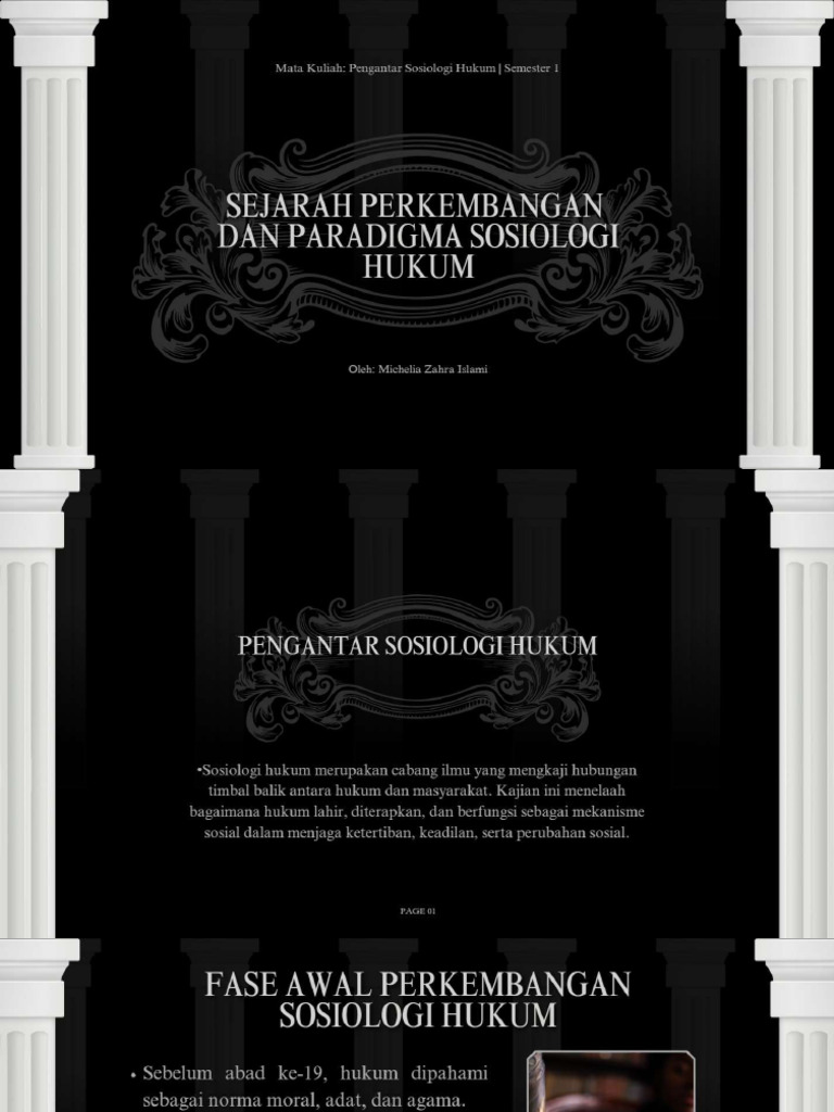 Sejarah Perkembangan Dan Paradigma Sosiologi Hukum - Pertemuan Ke 3 (1) - Compressed | PDF
