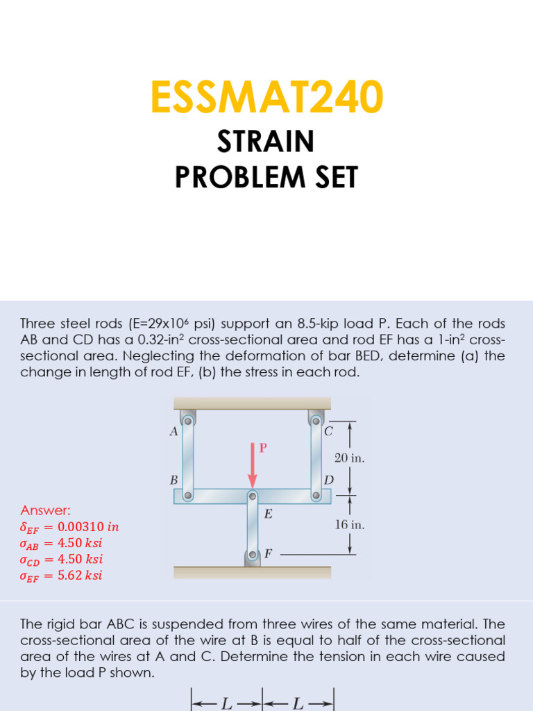 STRAIN Problem Set | PDF