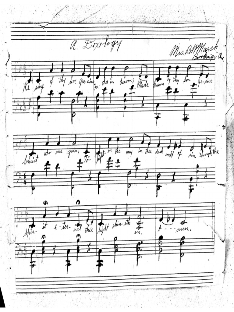 A Doxology - Mrs. B. W. Marsh | PDF