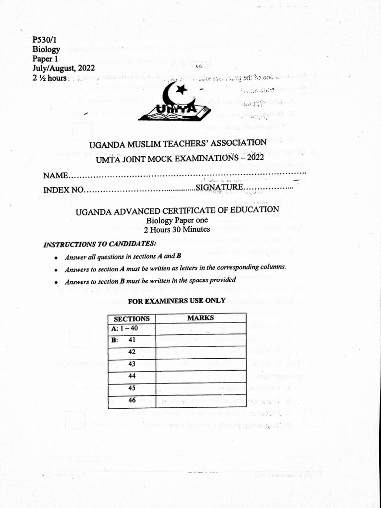 Umta Uace Bio 1 2022@ BK Joshua | PDF
