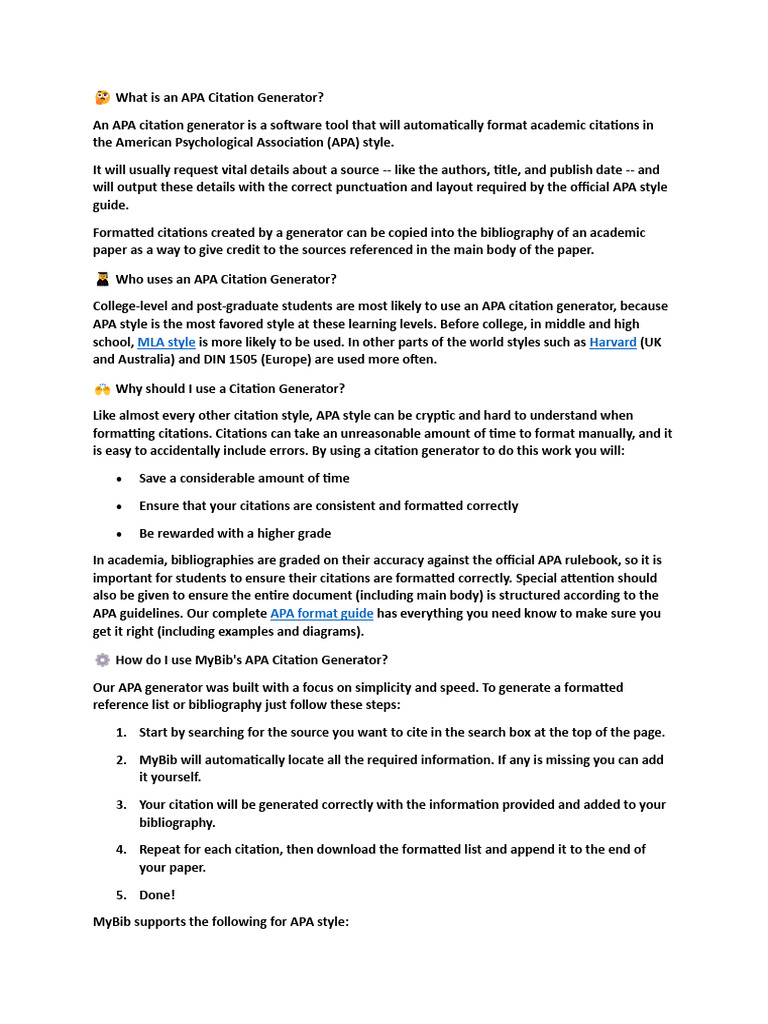 ? What is an APA Citation Generator | PDF | Apa Style | Citation