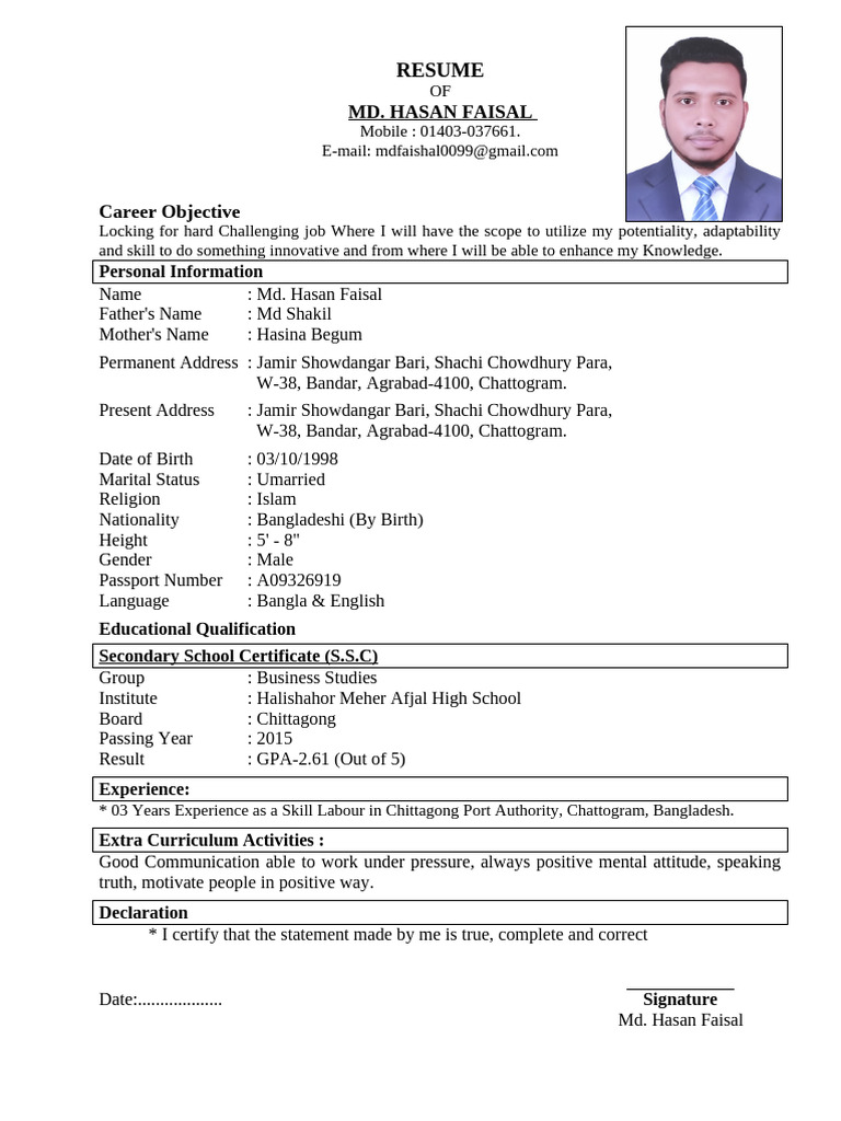 CV. Faisal | PDF