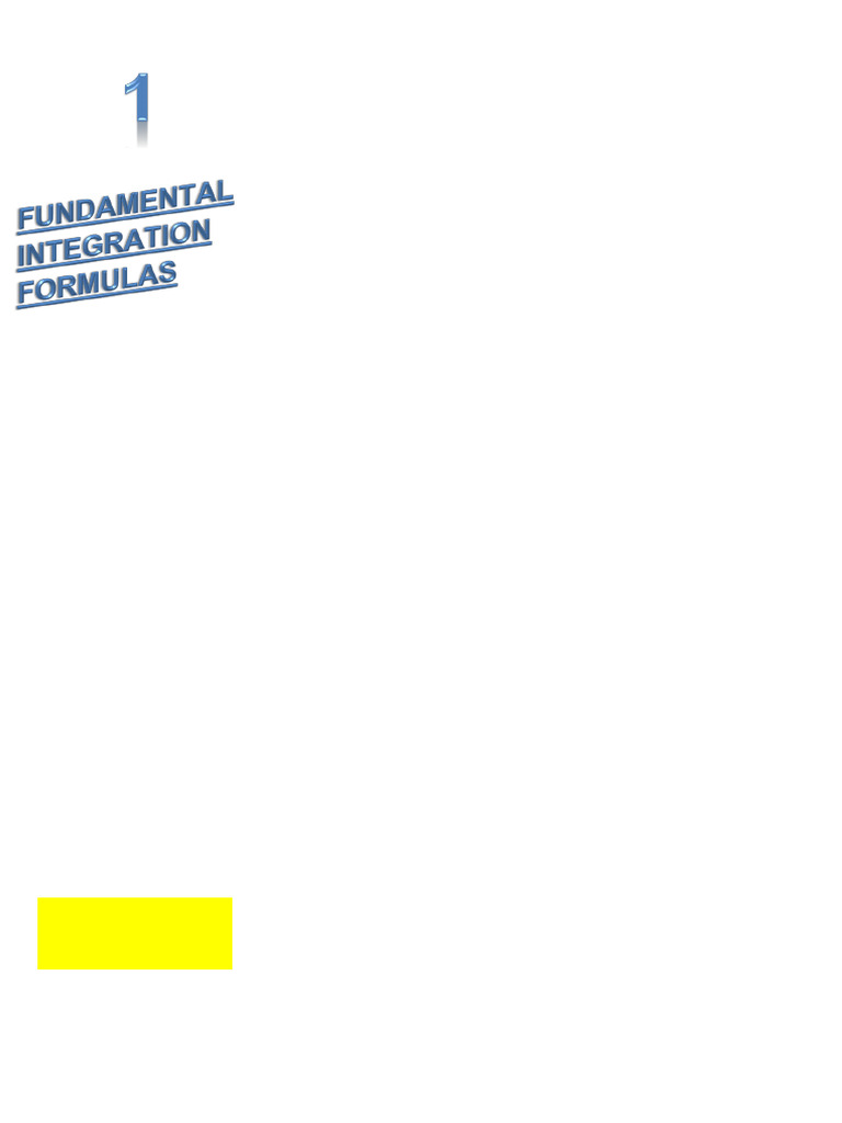 Module 1 Fundamental Integration Formulas 080059 | PDF | Calculus ...