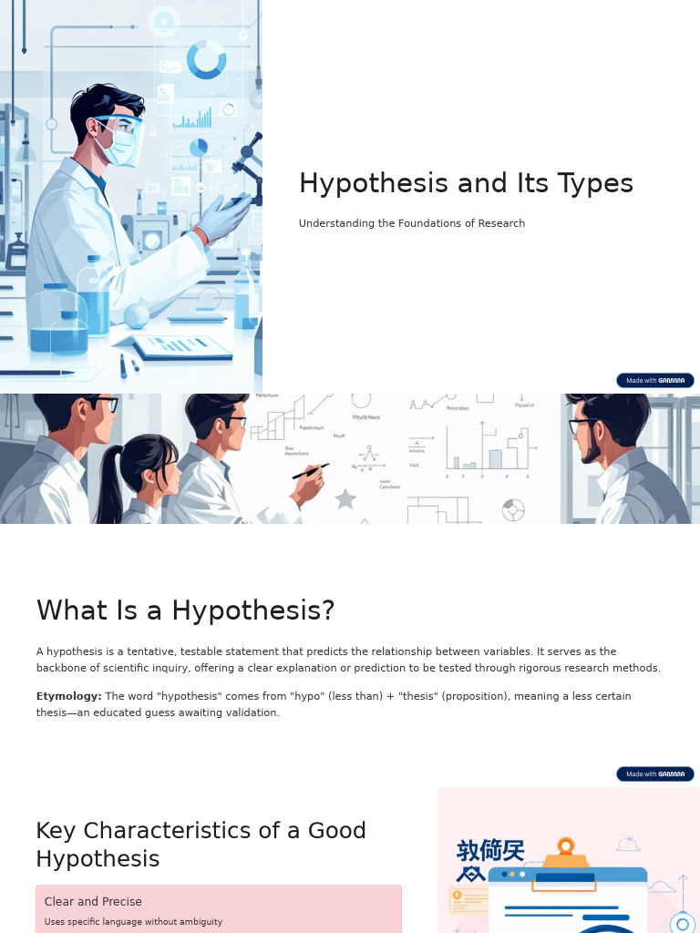 Types of Hypotheses Explained | PDF | Hypothesis | Type I And Type Ii ...