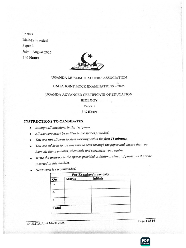 Umta Uace Bio3-2025 | PDF