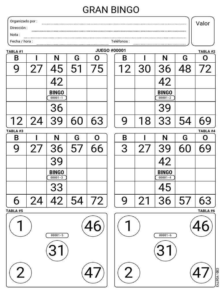 Bingo Tablas | PDF