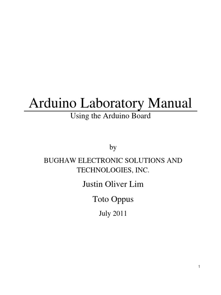 Arduino Lab Manual July 2011 Arduino Analogue Electronics