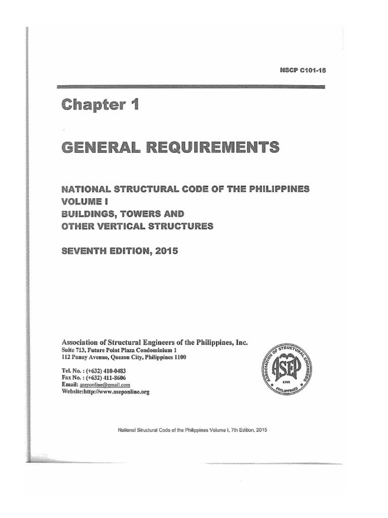 NSCP 2015 - Chapter 1 - General Requirements | PDF