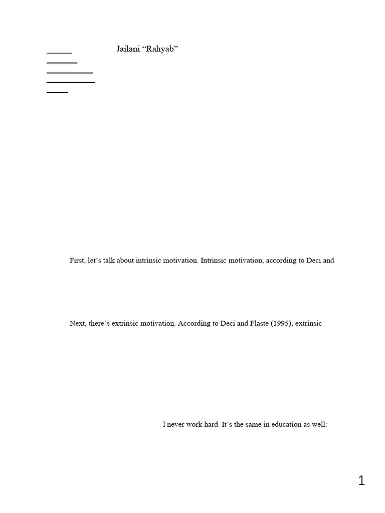 Assignment #7 - APA Style Activity 3 | PDF | Motivational | Motivation