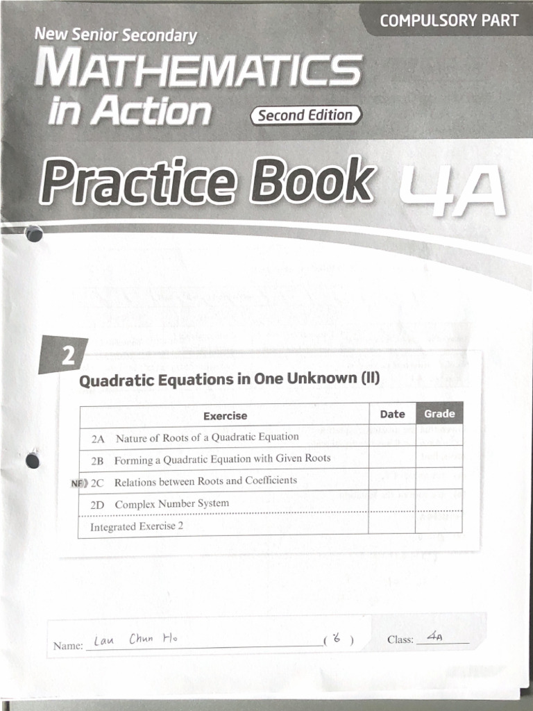 Quadratic Equations in One Unknown (II) Practice Book | PDF