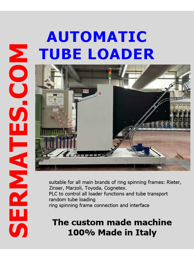 Automatic Tube Loader for Spinning Frames | PDF