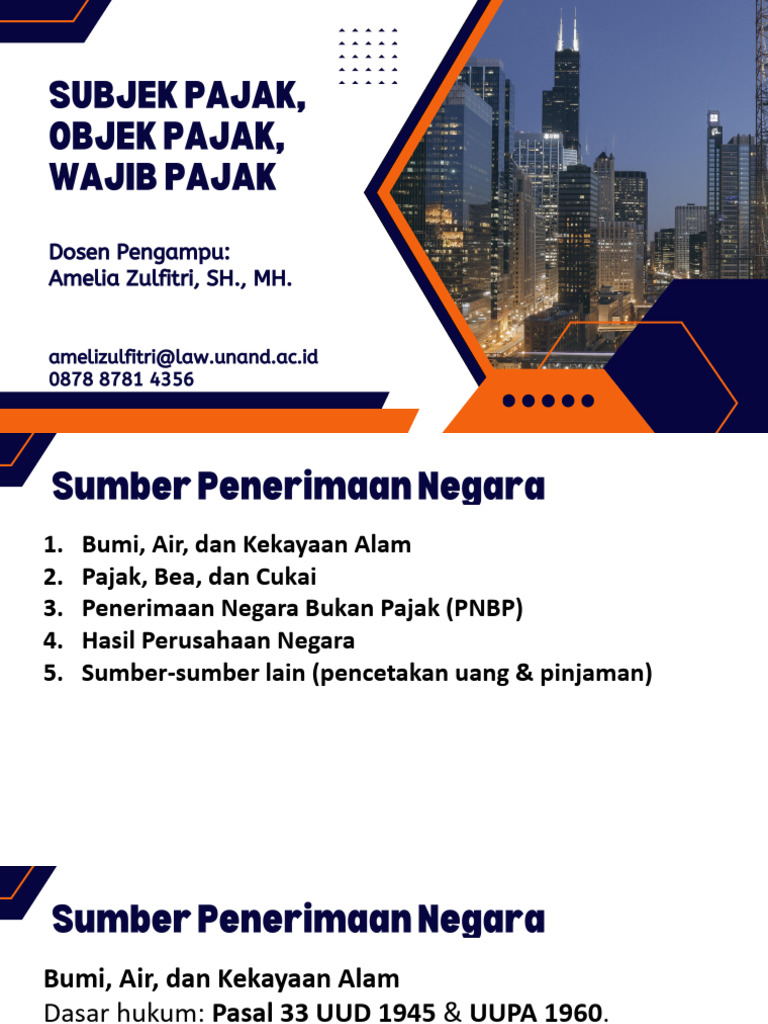 Pertemuan 3 Subjek, Objek, Wajib Pajak | PDF
