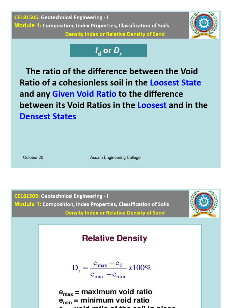 7-Relative Density of Soils - Tv6uVW3VXB | PDF | Density | Sand