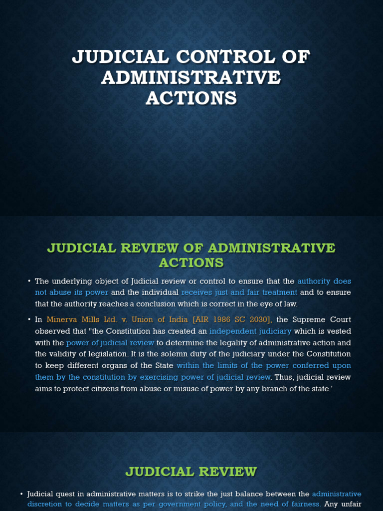 Judicial Review of Administrative Action | PDF | Judicial Review ...