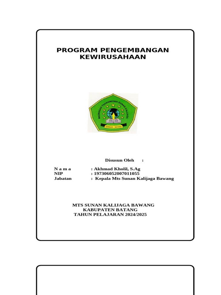 Program Kegiatan MTS Sunan Kalijaga | PDF