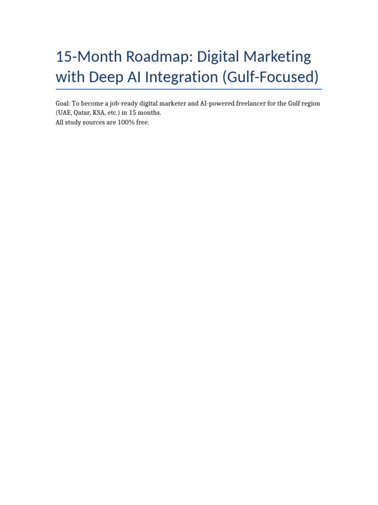 Gulf-Focused AI Digital Marketing Roadmap | PDF | Search Engine ...