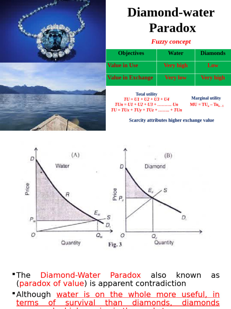 Understanding the Diamond-Water Paradox | PDF | Utility | Prices