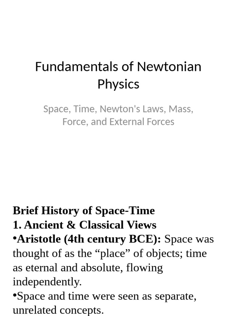 Newtonian Physics Presentation | PDF | General Relativity | Time
