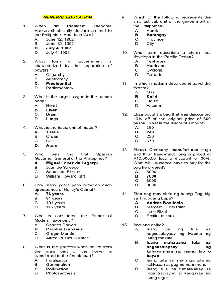 Gen Ed Prof Ed Phase2 Reviewer | PDF