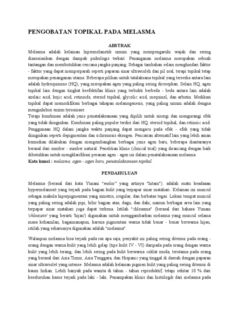 Terapi Topikal Pada Melasma | PDF | Sains & Matematika