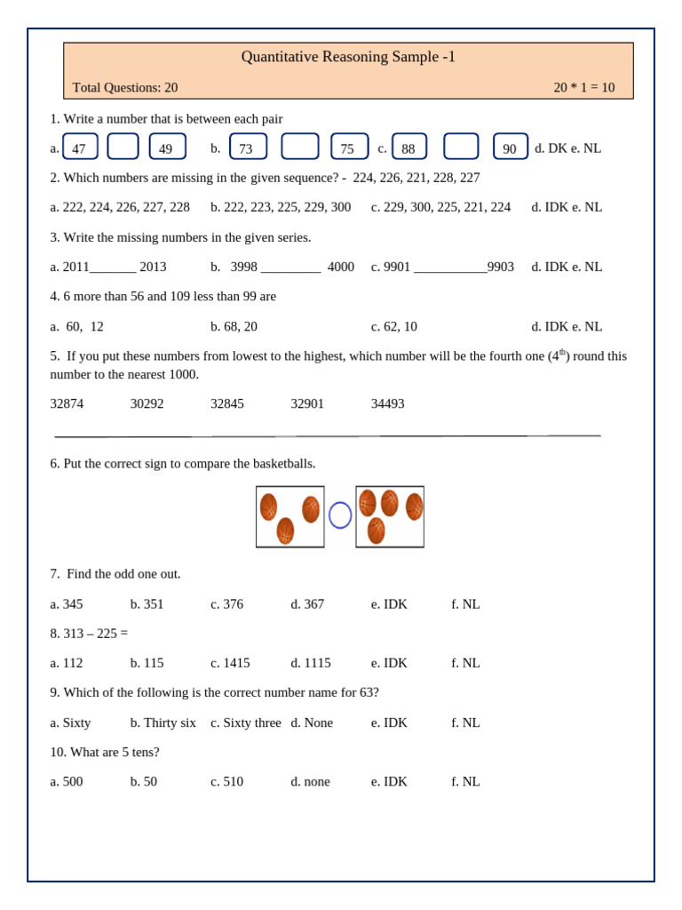 Quantitative and Mental Arithmetic Practice | PDF | Elementary ...