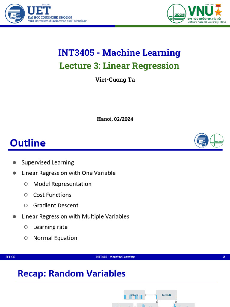 Lecture03 Linear Regression | PDF | Machine Learning | Regression Analysis