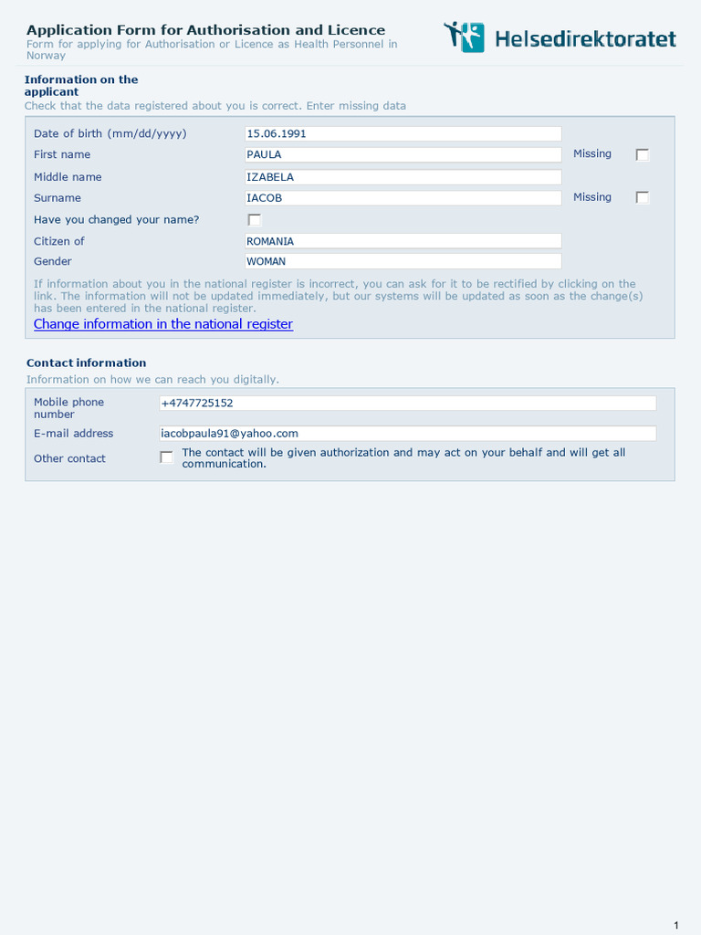 Application Form For Authorisation and Licence | PDF