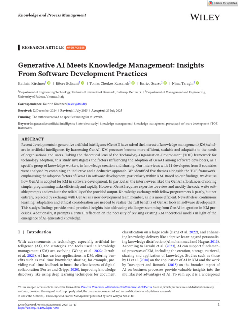 Generative AI in Knowledge Management | PDF | Artificial Intelligence ...